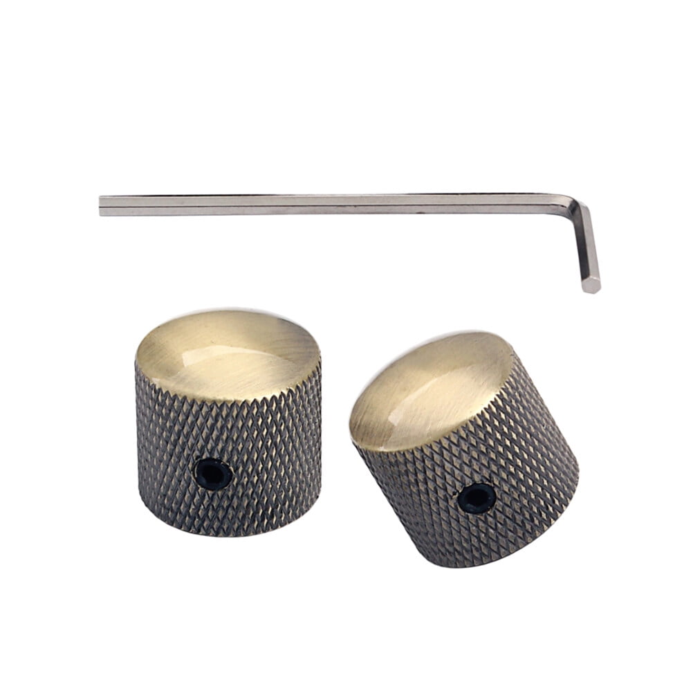 2Pcs Brass Metal Dome Knobs for Electric Guitar Tone Control Knobs with ...