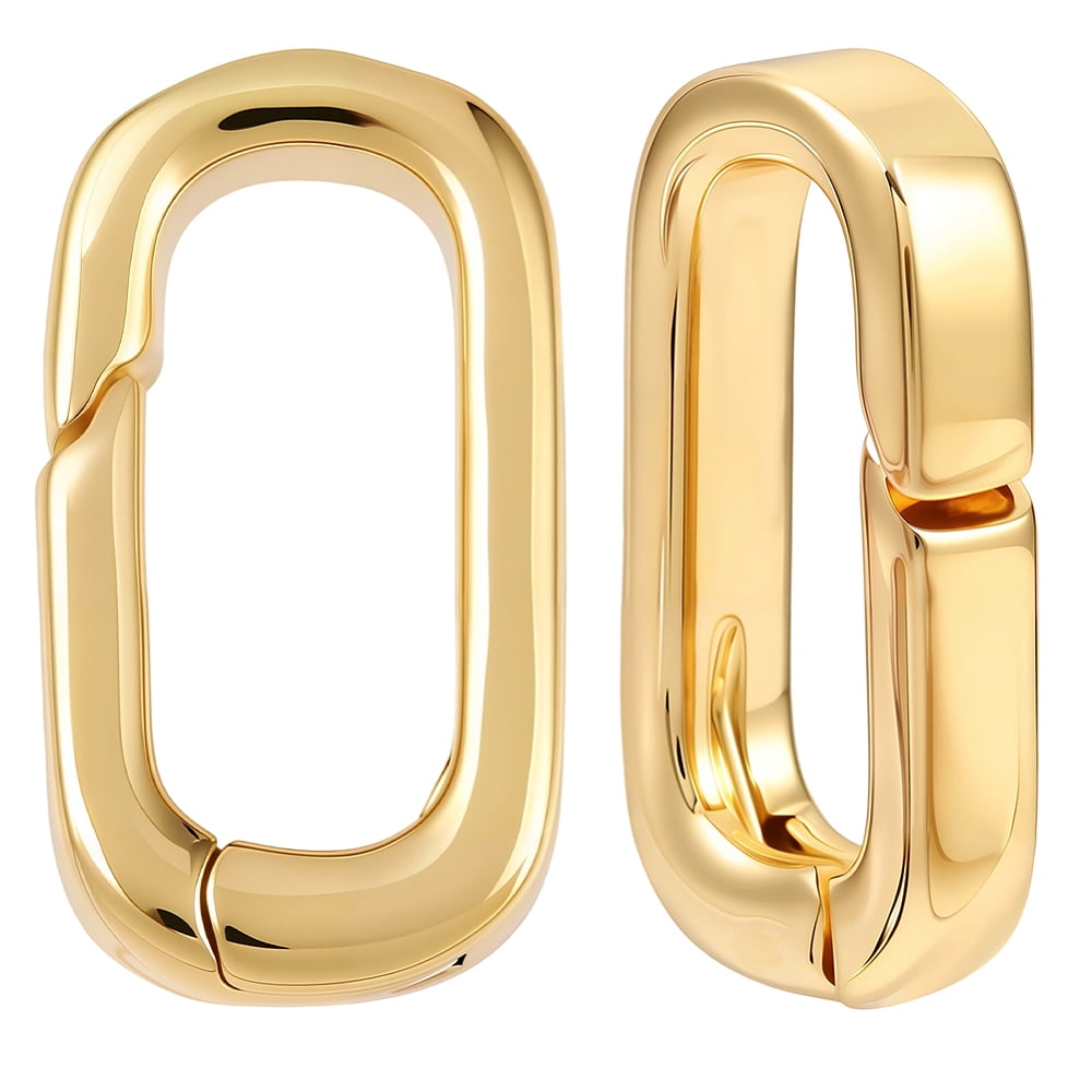 2Pcs Brass Spring Gate Rings Oval Real 14K Gold Filled 16.5x8.5x3mm ...