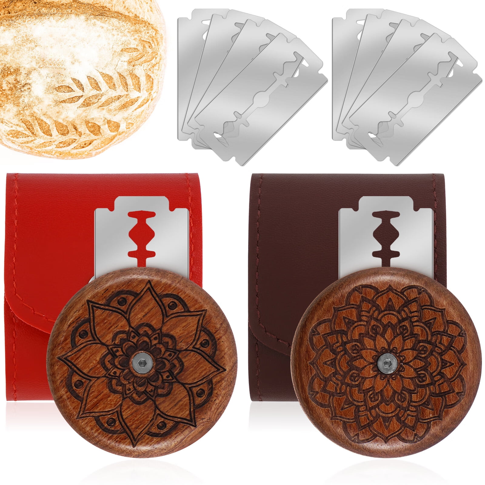 2Pcs Bread Dough Scoring Tool with 10 Blades Compact Bread Scoring ...