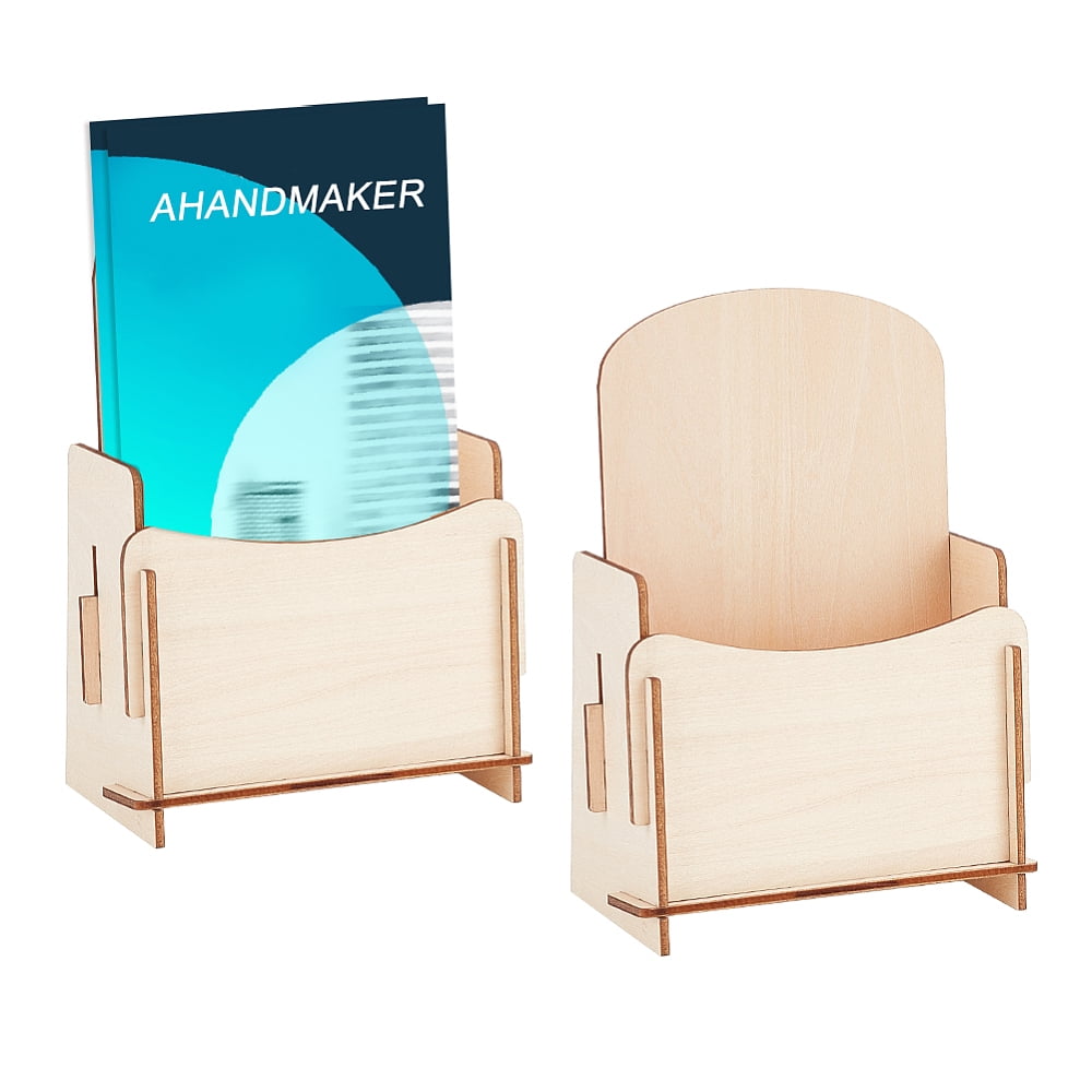 2Pcs Brochure Holder Wooden Pamphlet Holder Table Stand Sign Holder ...