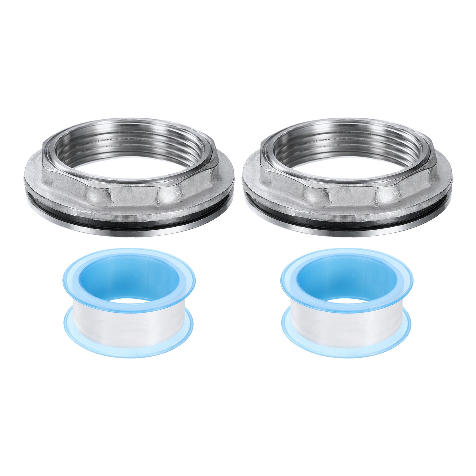 2Pcs Bulkhead Fitting 1-1/2" Female 201 Stainless Steel Water Tank ...