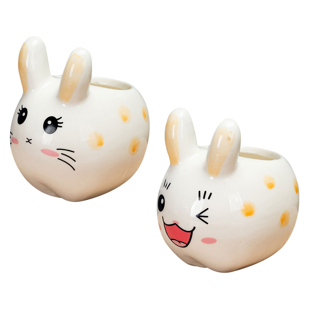 Guichaokj 2Pcs Bunny Planter Pot Rabbit Flower Planter Ceramic ...