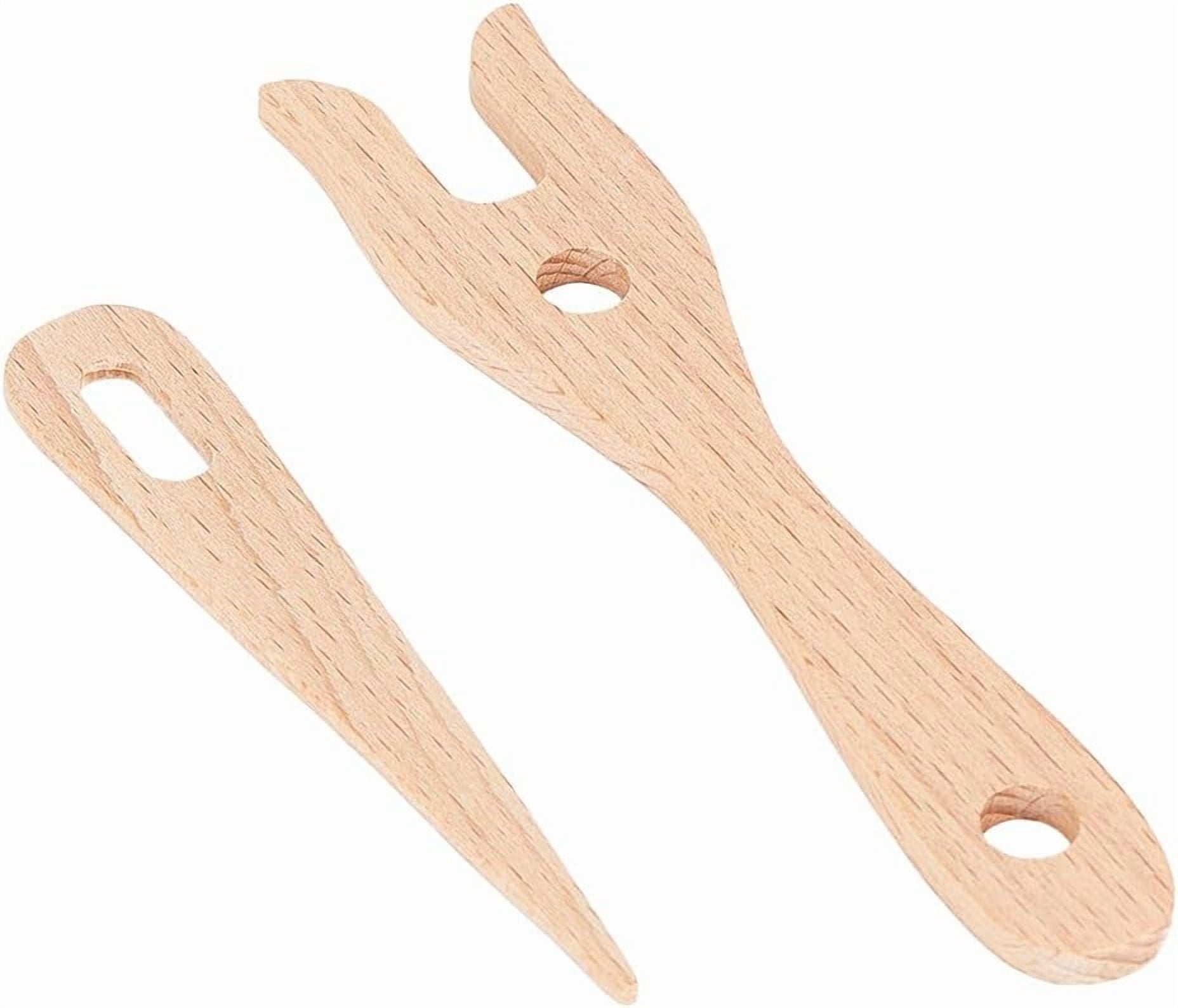 2Pcs Burlywood Y-Shaped Weaving Tool Braider Weaving Kit Wood Knitting ...