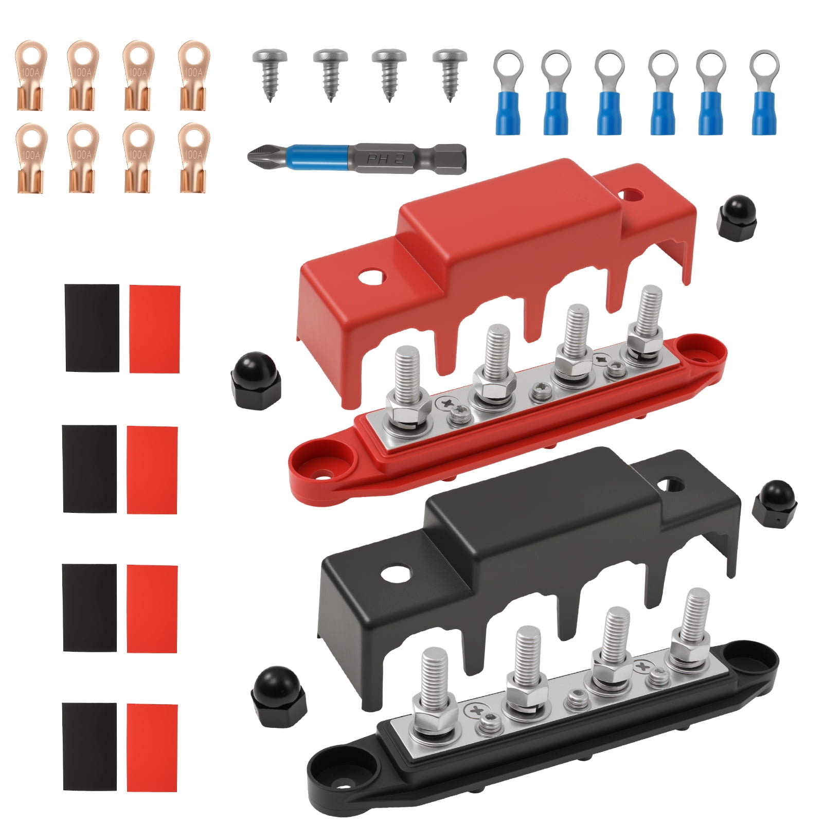 2Pcs Busbar Distribution Block Premium Electrical Conductivity Simple ...