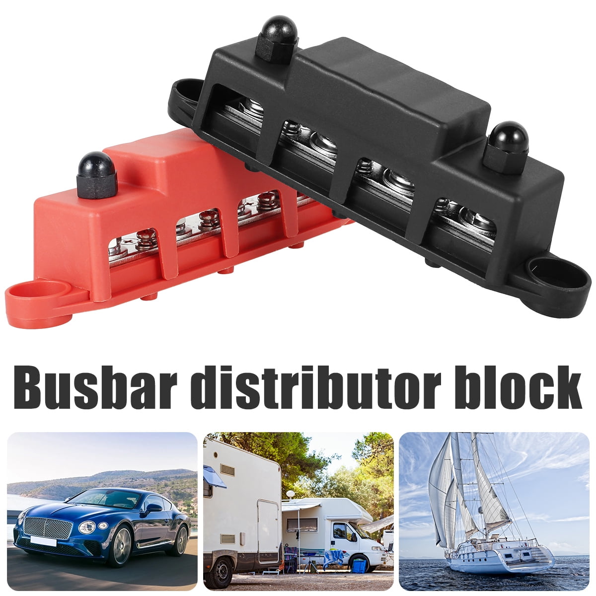 2Pcs Busbar Distributor Block Professional 250A 48V 4 Post Power ...