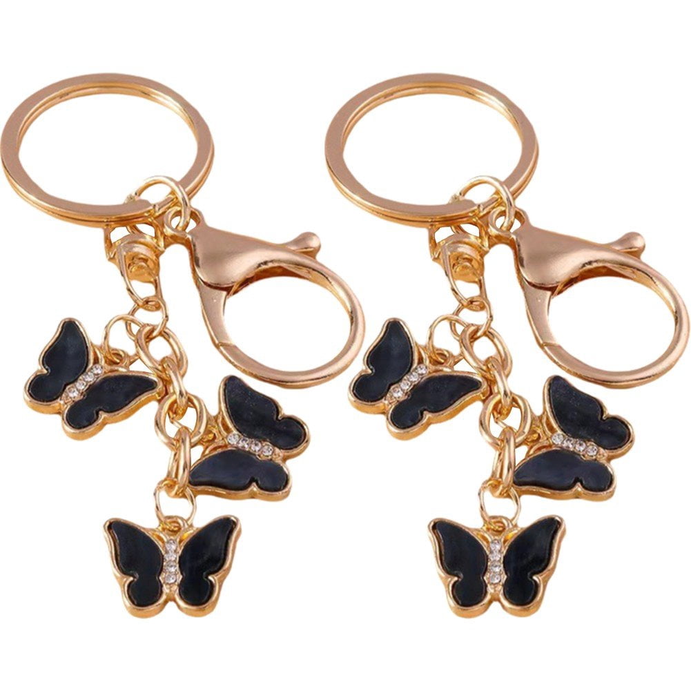 2Pcs Butterfly Keyrings, Girly Crystal Butterfly Keychain for Women ...
