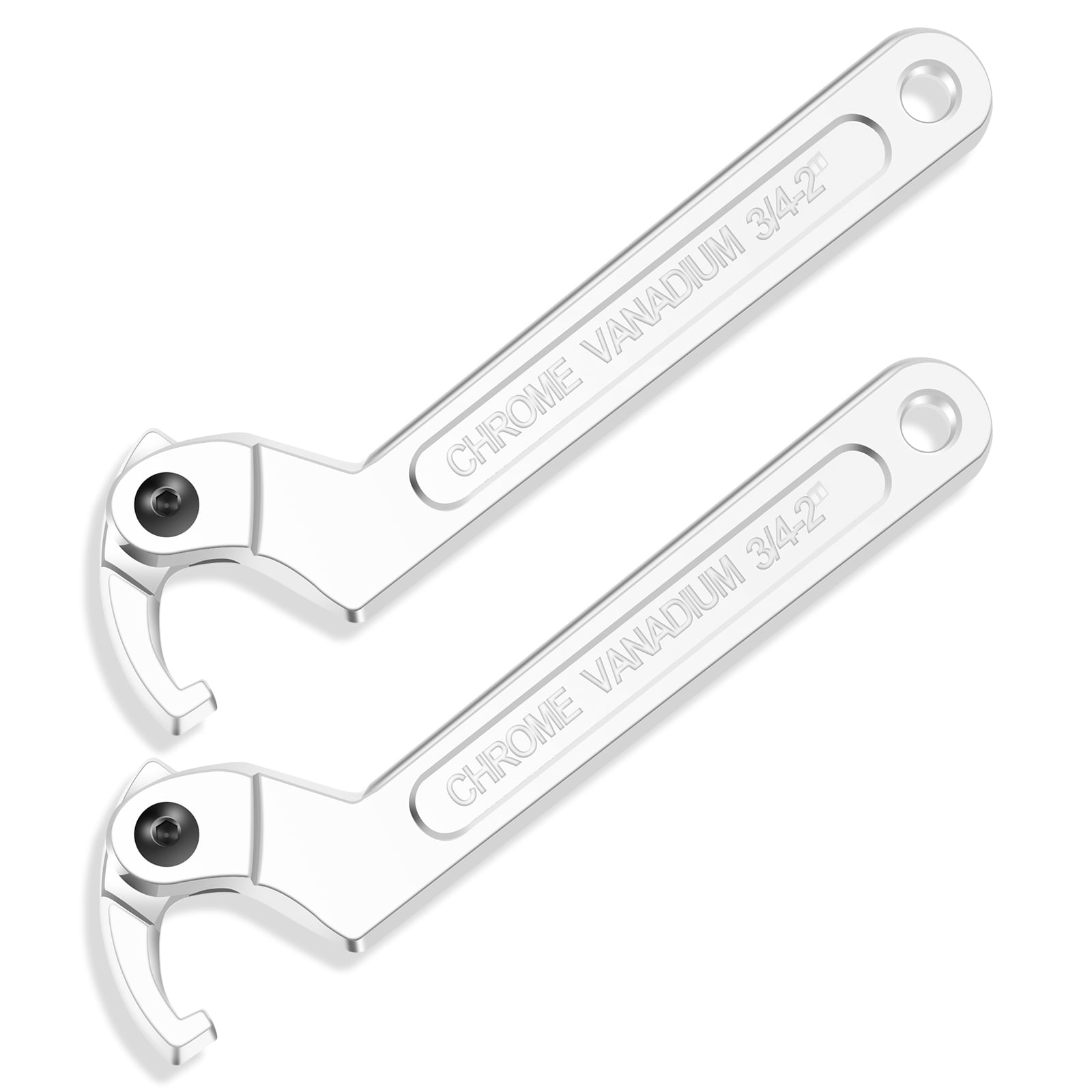 2Pcs C Hook Spanner Wrench Stainless Steel Adjustable Hook Wrench ...
