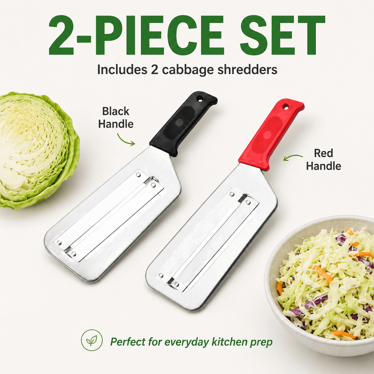 2Pcs Cabbage Shredder for Coleslaw Sauerkraut, Stainless Steel Handheld ...