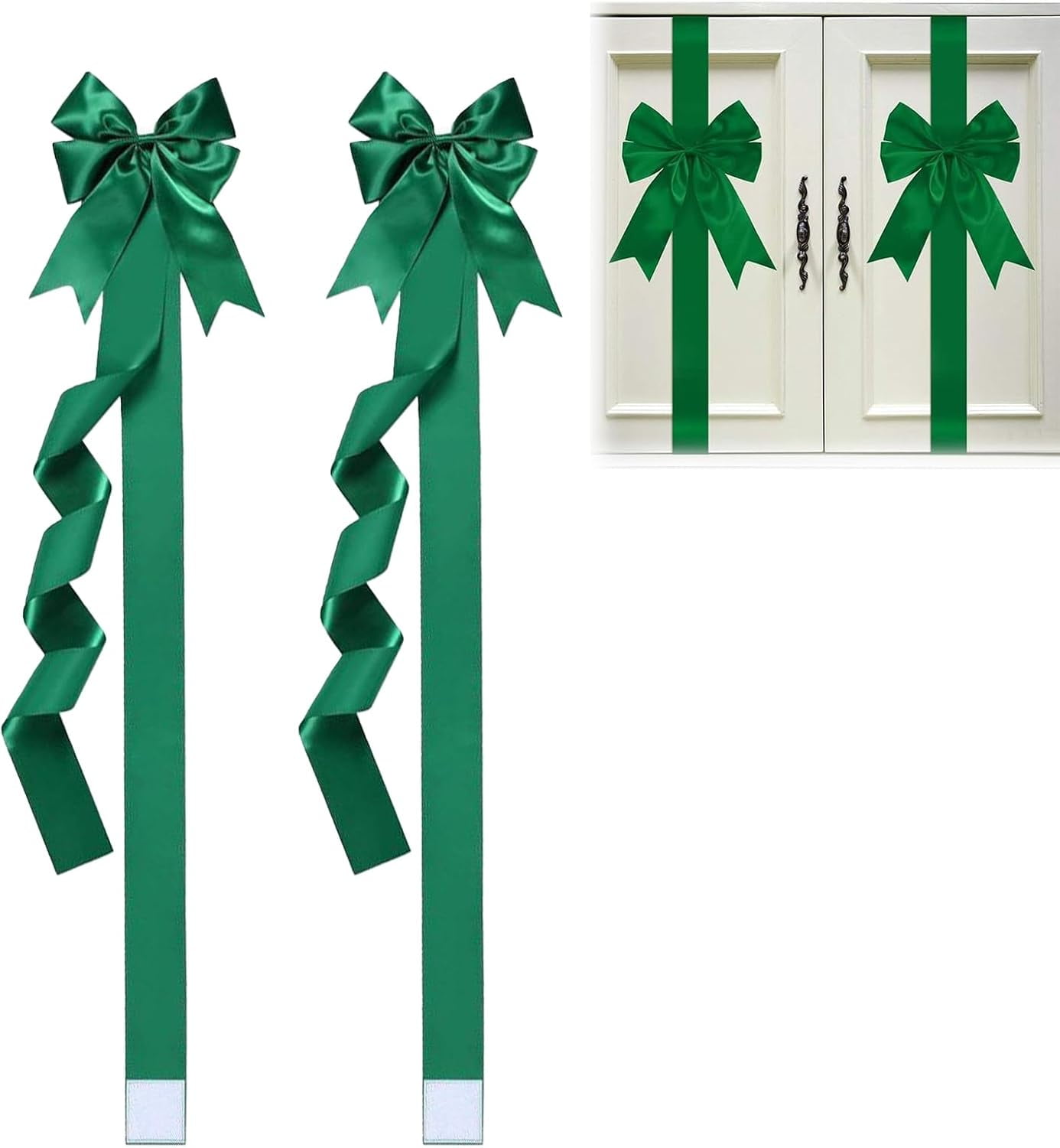 2Pcs Cabinet Bows for Kitchen Christmas Decorations, Red Cabinet Bows ...