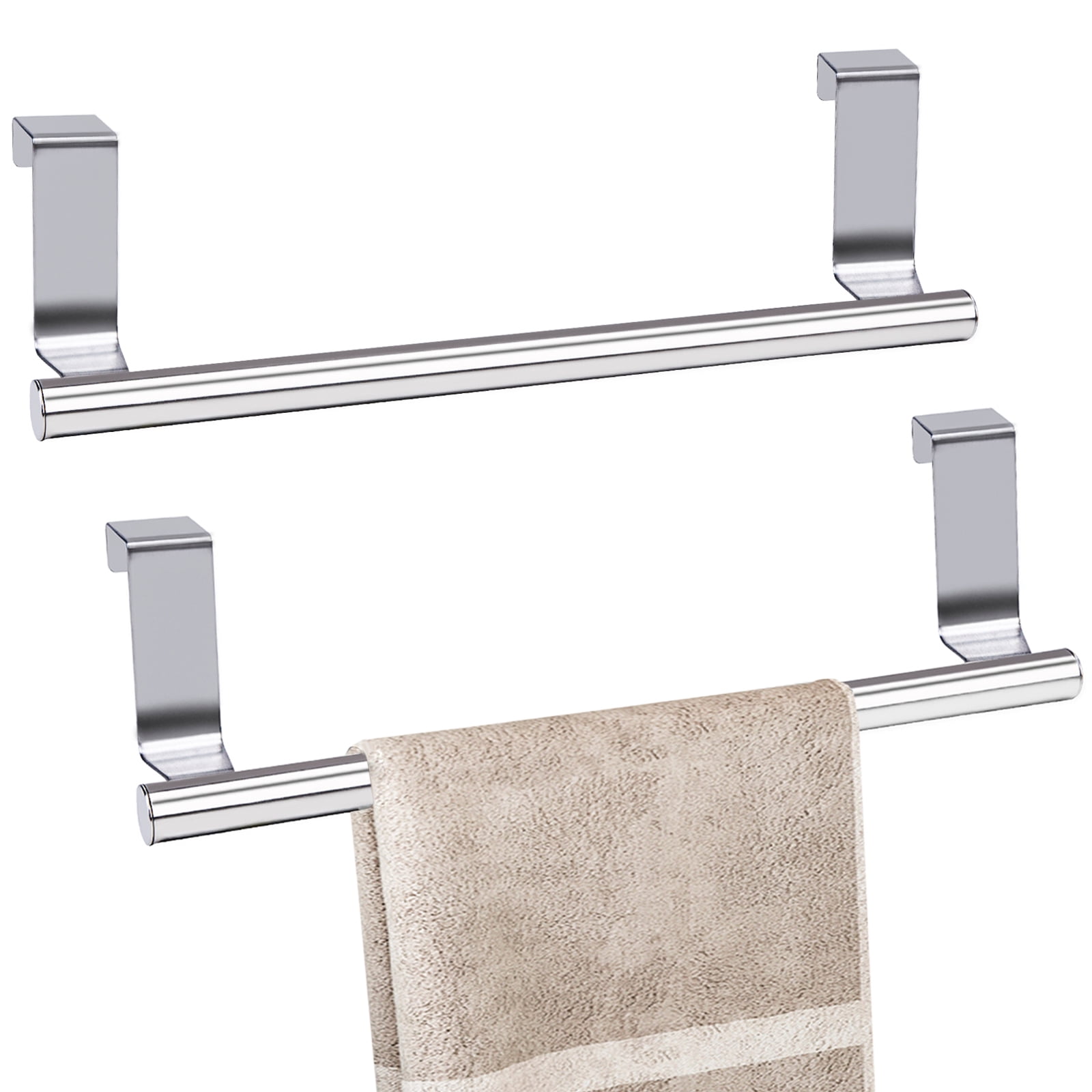 2Pcs Cabinet Door Towel Bar, Stainless Steel Kitchen Towel Holder, Dish ...