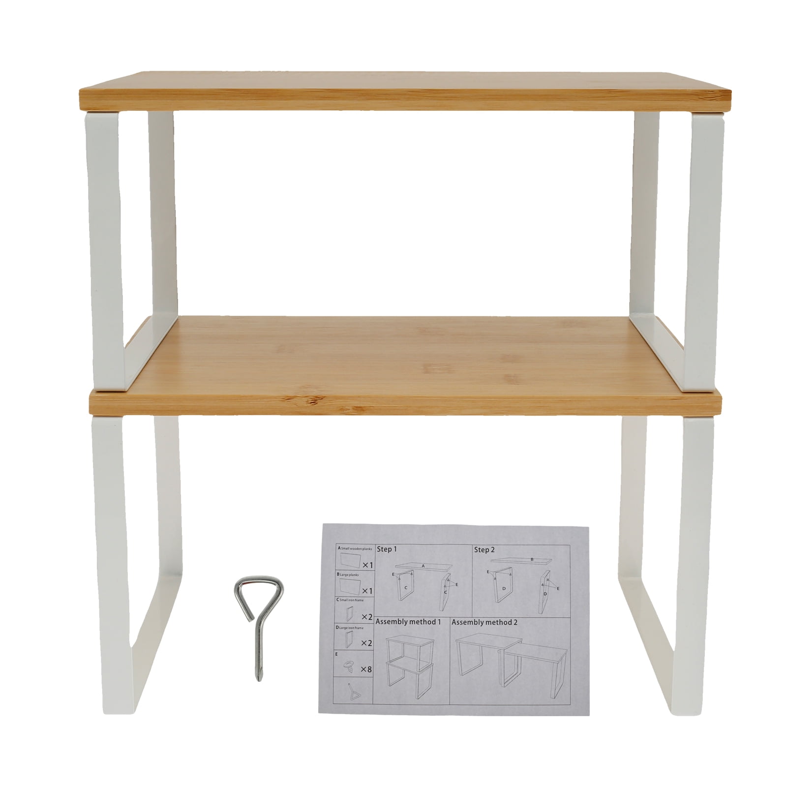 2Pcs Cabinet Shelf Expandable Stackable Kitchen Cabinet Shelf Space ...