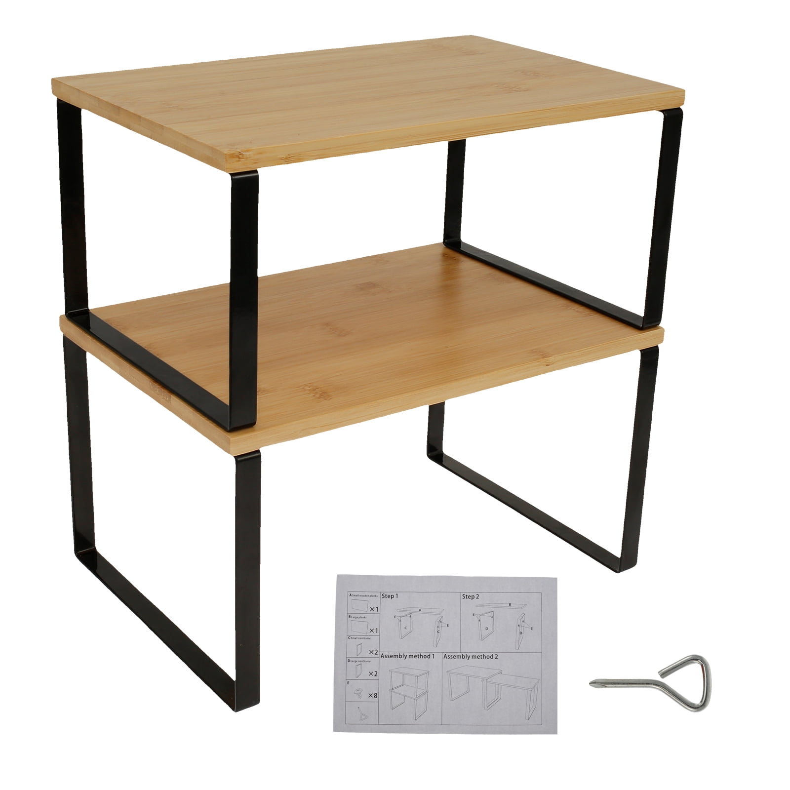 2Pcs Cabinet Shelf Expandable Stackable Kitchen Cabinet Shelf Space ...