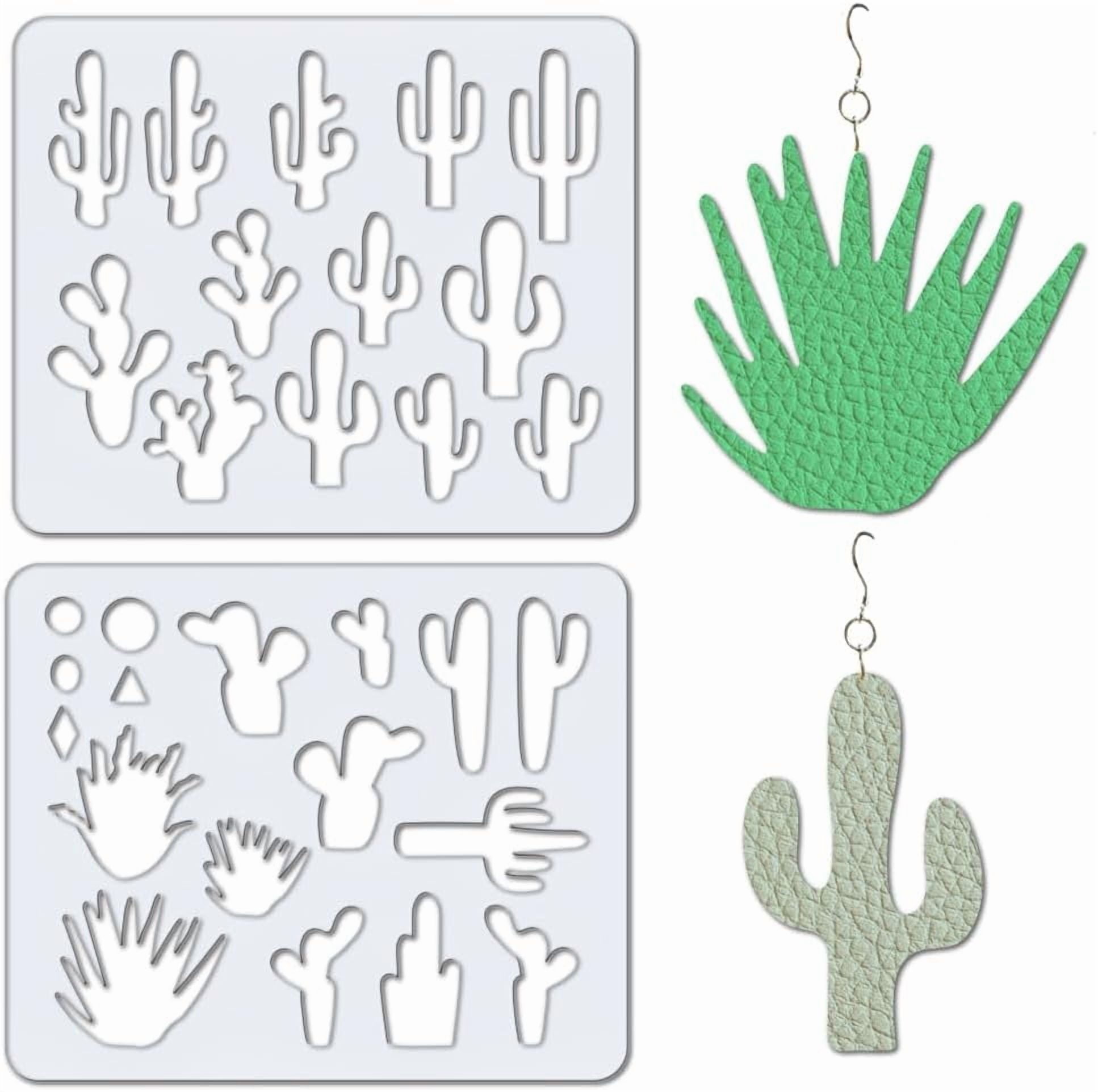 2Pcs Cactus Earrings Making Templates 7x6 Inch Acrylic Earring Handwork ...