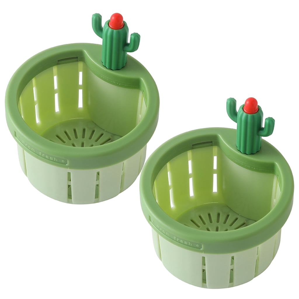 2Pcs Cactus Shaped Kitchen Waste Strainer Press Release Draining Basket ...