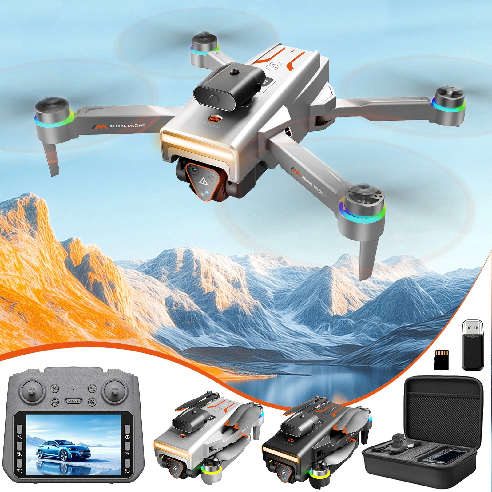 2Pcs Camera Drone, Kadlawus Drone with Camera 1080P HD Foldable ...