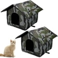2Pcs Camo Cat Houses for Outdoor Stray Cats Shelter Weatherproof ...