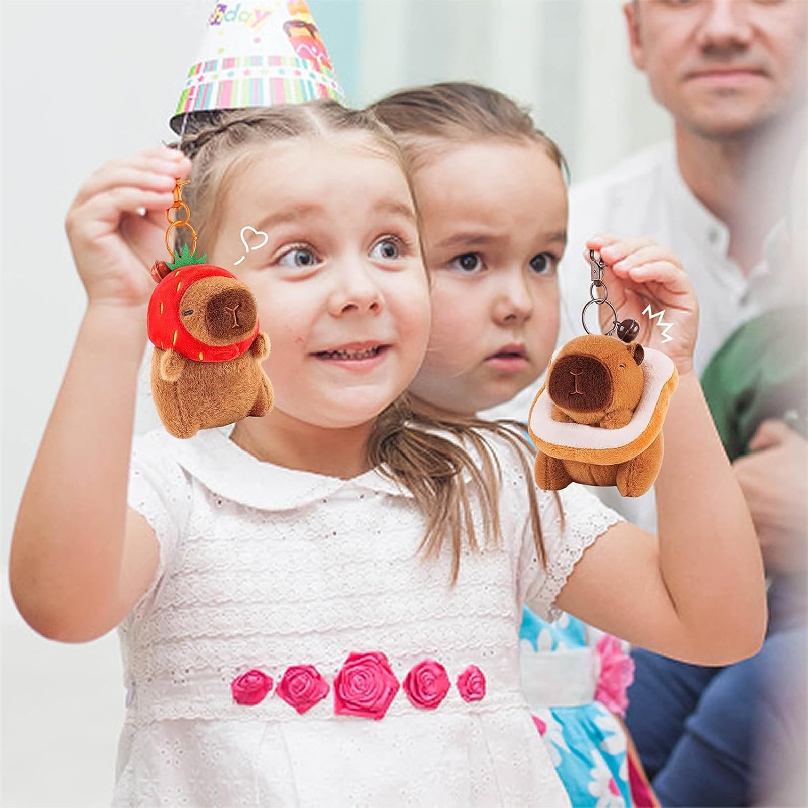 2Pcs Capybara Plushies Toy Keychain Bag Charms, 8" Cuddly Soft Huggable ...