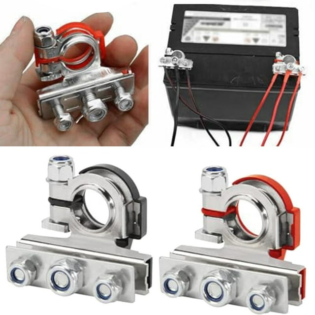 2Pcs Car Battery Terminal Connector Top Post Positive Negative Heavy Duty - Walmart.com