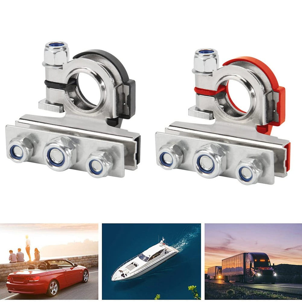 2PCS Car Battery Terminal Connector Top Post Positive Negative Heavy ...