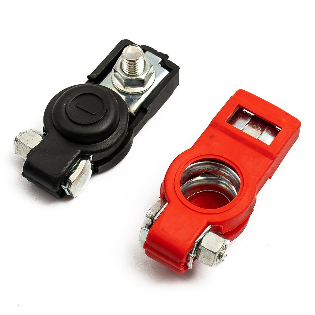 2Pcs Car Boat Truck Battery Terminal Connectors Positive Negative Top ...