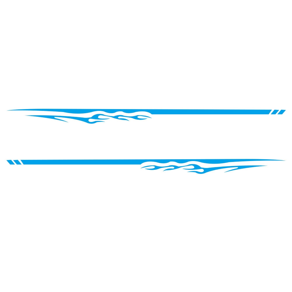 2Pcs Car Decorative Stickers PVC Flame Fire Stripe Auto Body Side Skirt ...