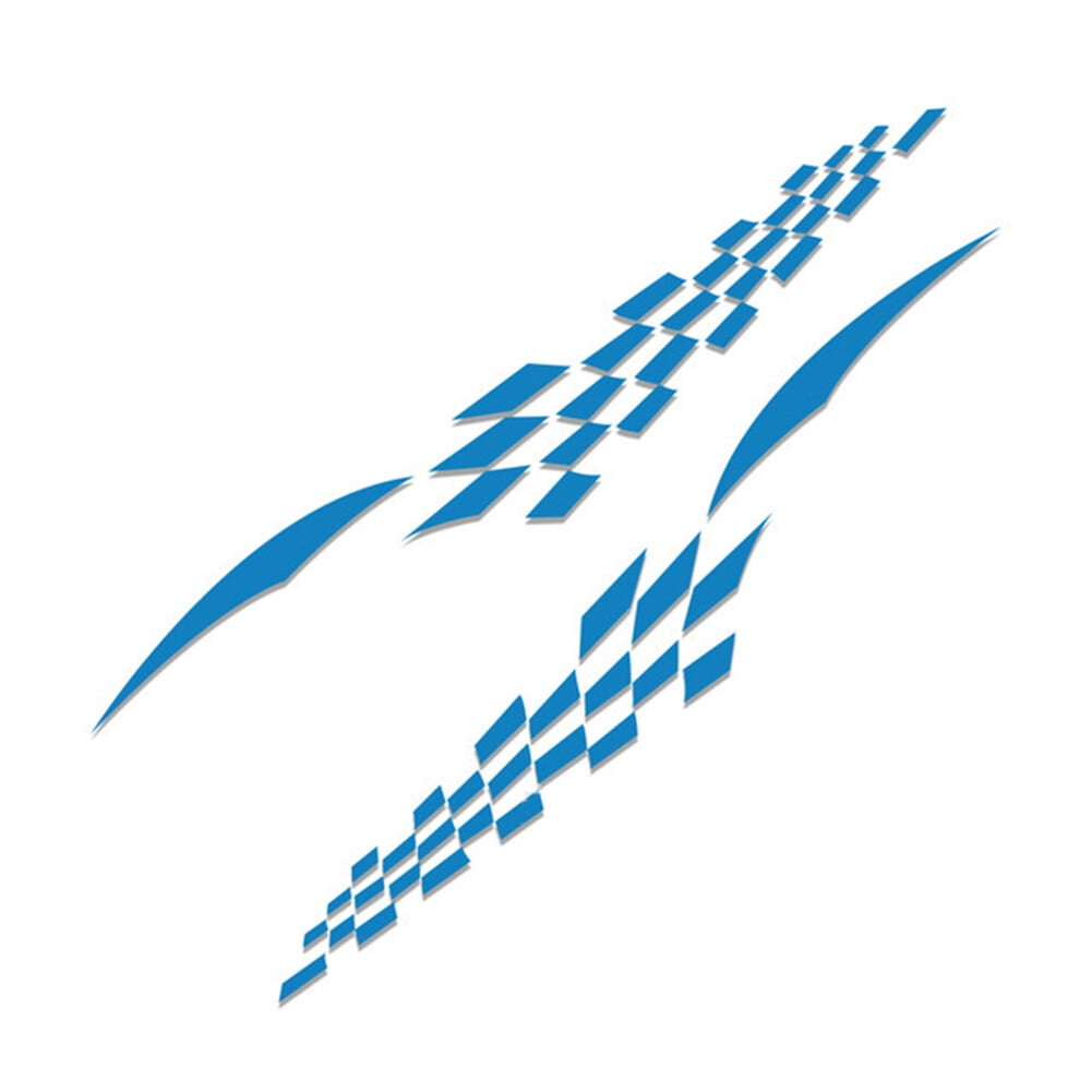 2Pcs Car Decorative Stickers PVC Lattice Auto Body Side Skirt Door ...