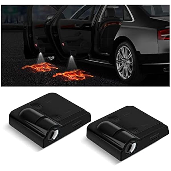 2Pcs Car Door Lights Logo Projector, Wireless LED Car Door Paste ...