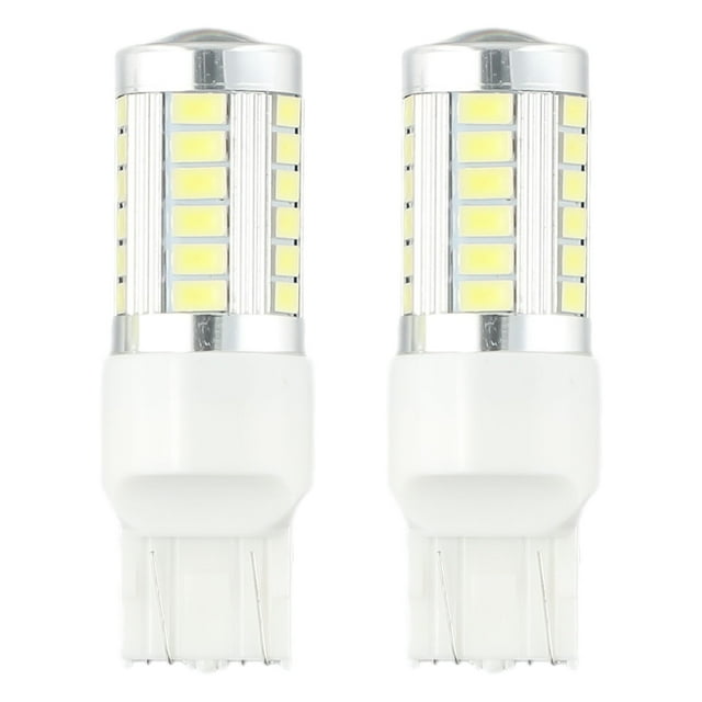 2Pcs Car Dual Filament LED T20 7430 Drl Sidelight Super White Bulbs W21 ...
