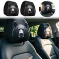 2Pcs Car Headrest Covers with Grizzly Bear Print Elastic Stretch Fabric ...