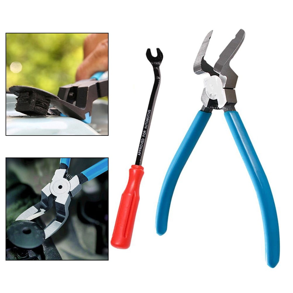 2Pcs Car Retainer Clip Pliers Set Steel Automotive Panel Removal Tool ...