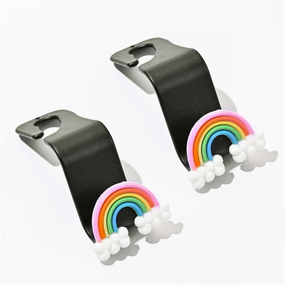 2Pcs Car Seat Back Hook Universal Auto Cute Cartoon Stars Wing Fruit ...