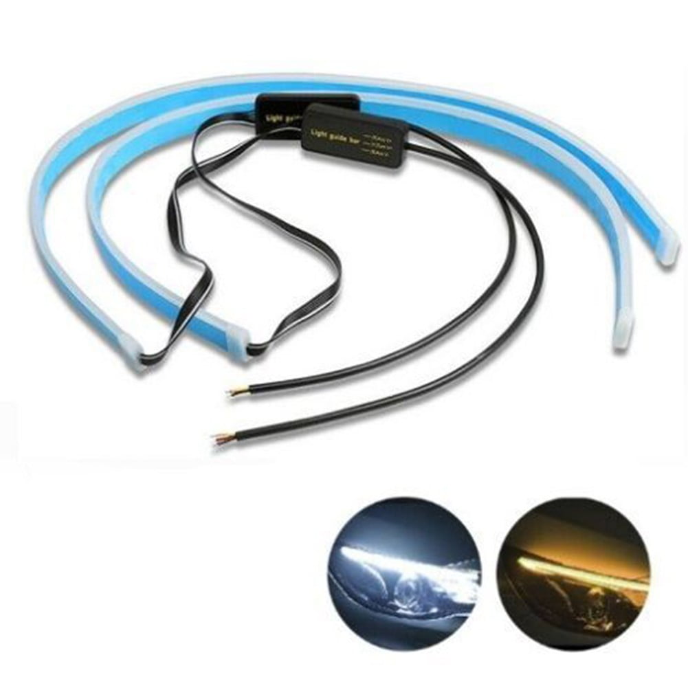 2Pcs Car Sequential LED Strips Turn Signal Indicator DRL Daytime ...