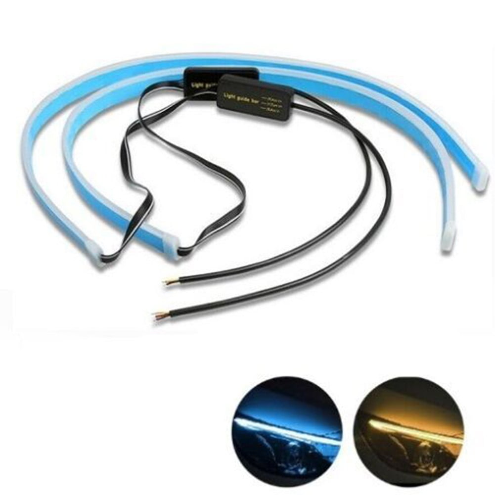 2Pcs Car Sequential LED Strips Turn Signal Indicator DRL Daytime ...