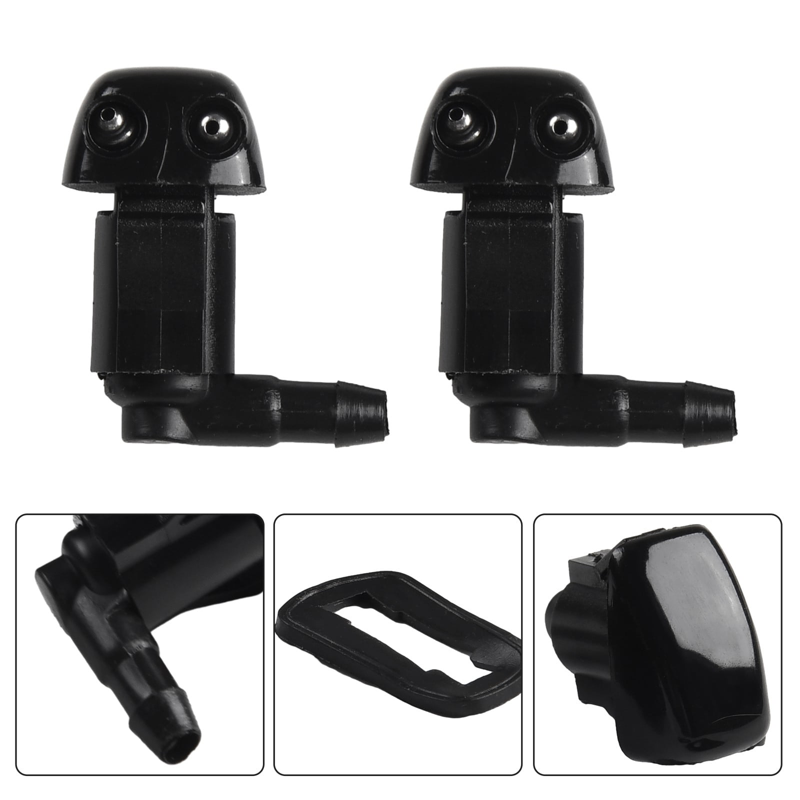 2Pcs Car Windshield Washer Nozzle Engine Hood Wiper Straight Column ...