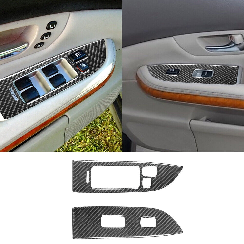 2Pcs Carbon Fiber Interior Front Door Control Cover Trim For Lexus ...