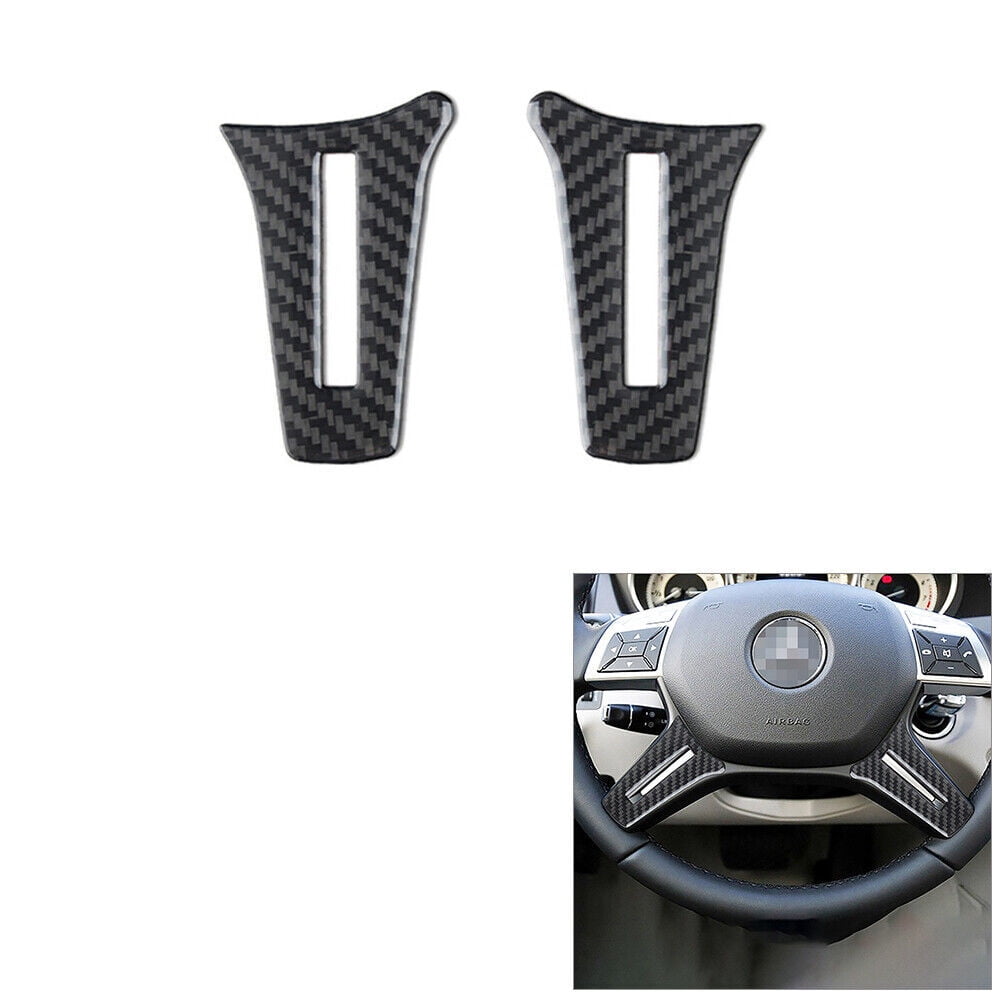 2Pcs Carbon Fiber Steering Wheel Lower Cover Trim For Mercedes-Benz C ...