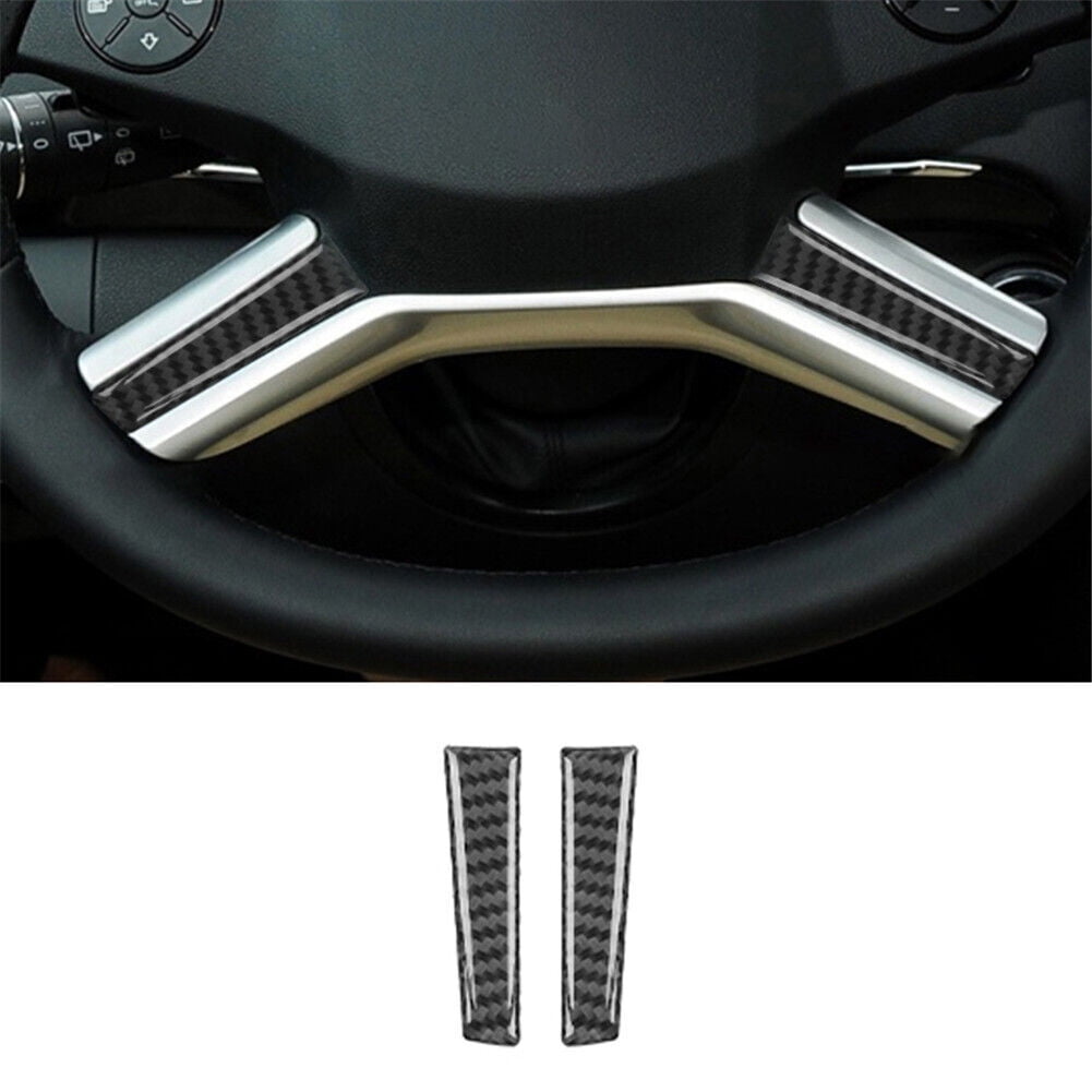 2Pcs Carbon Fiber Steering Wheel Lower Cover Trim For Mercedes-Benz M ...