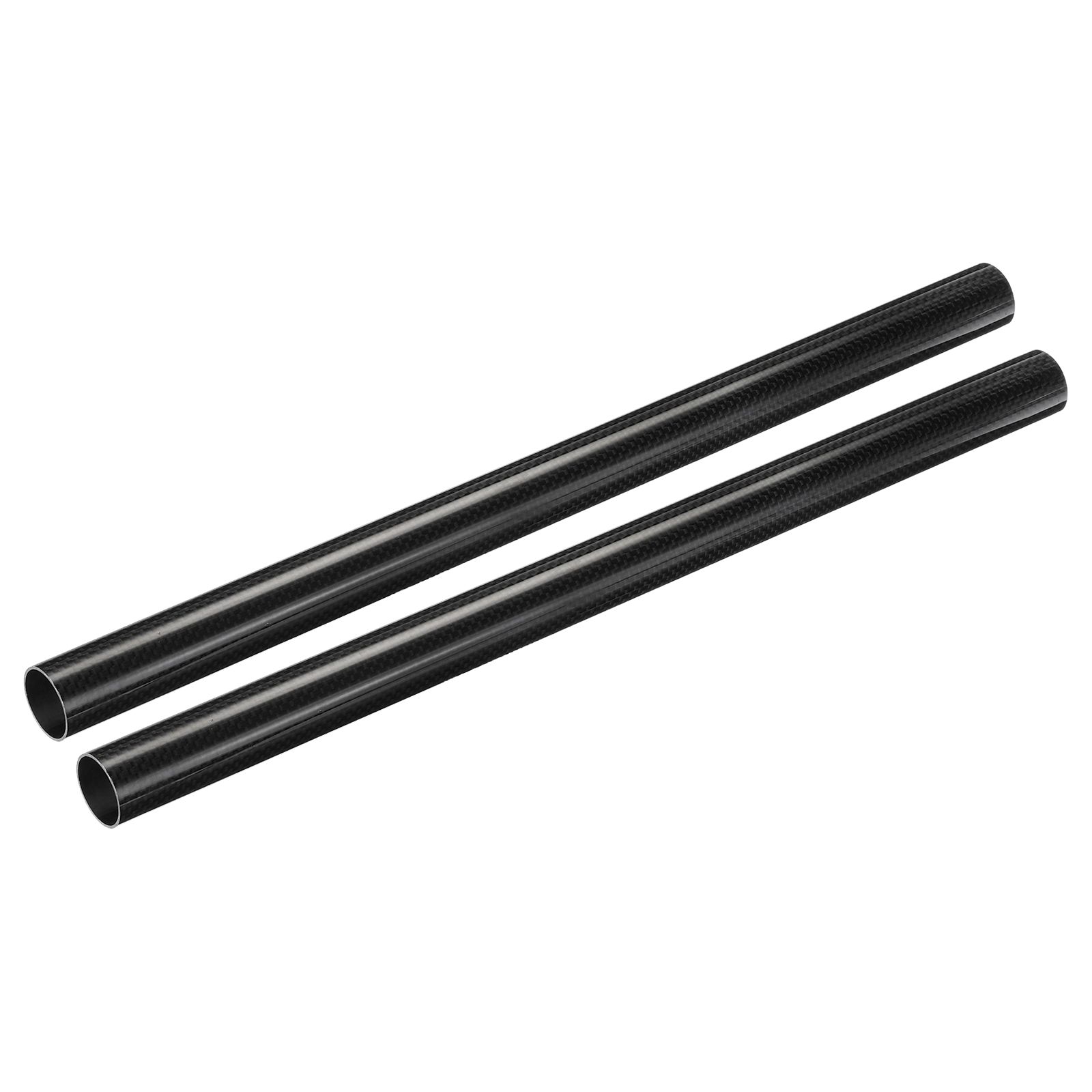 2Pcs Carbon Fiber Tubes 23 x 25 x 400mm Glossy Surface Rod 3K Roll ...