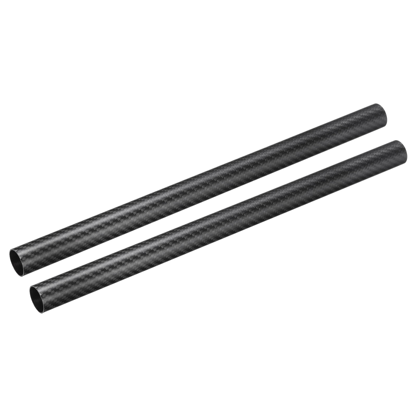 2Pcs Carbon Fiber Tubes 23 x 25 x 400mm Matte Surface Rod 3K Roll ...