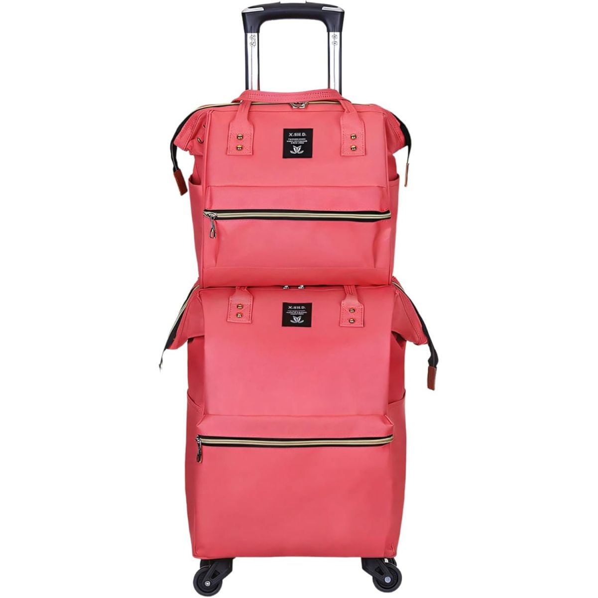 2Pcs Carry On Luggage Set Wheeled Bags Diaper Bag Backpack & Suitcase ...