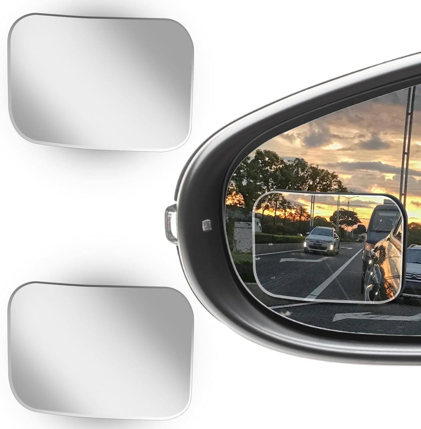 2Pcs Cars Heart Shaped Blind Spot Mirrors Car Side Mirror Blindspot ...