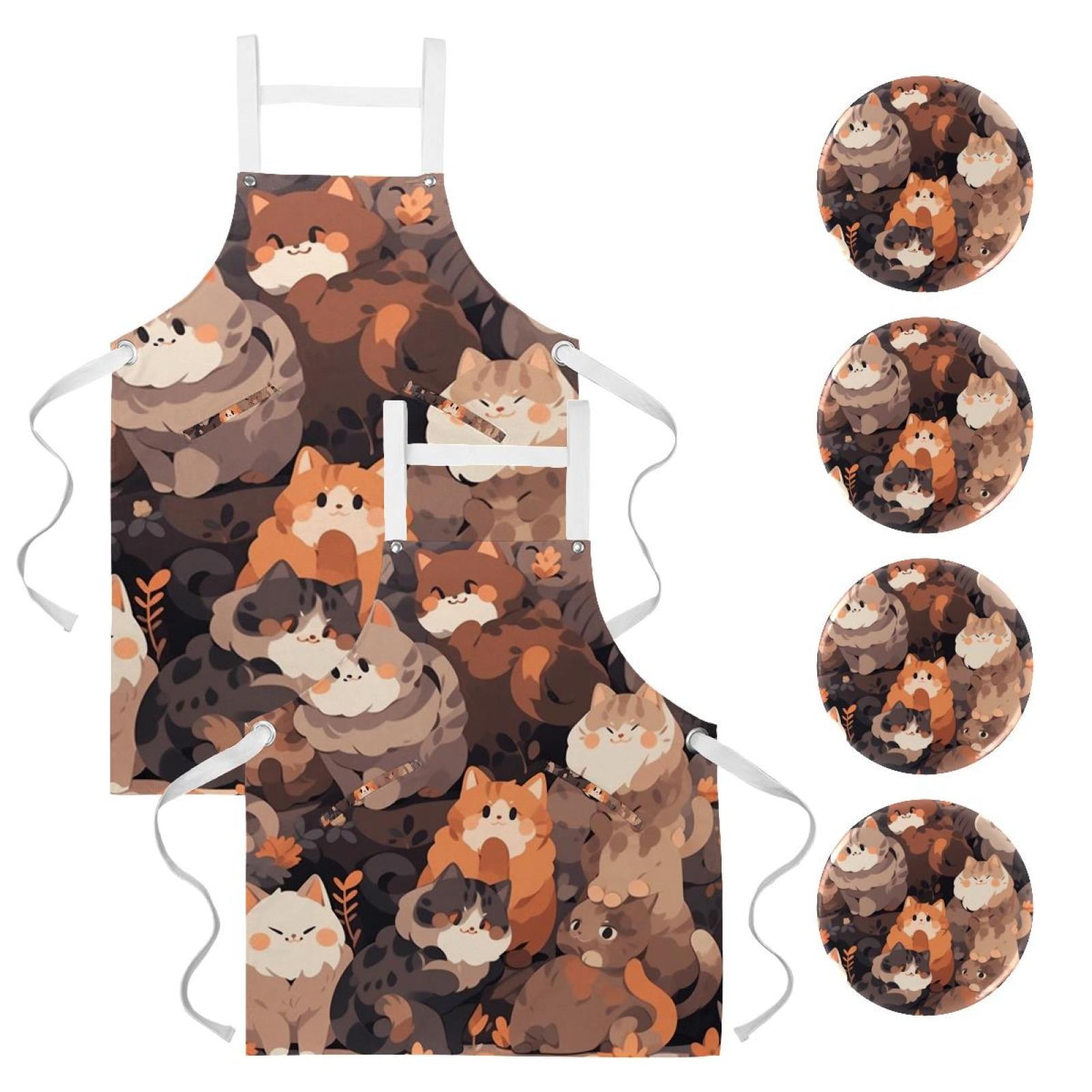 2Pcs Cartoon Animals Versatile Aprons Set - Kitchen, Baking,Cooking ...