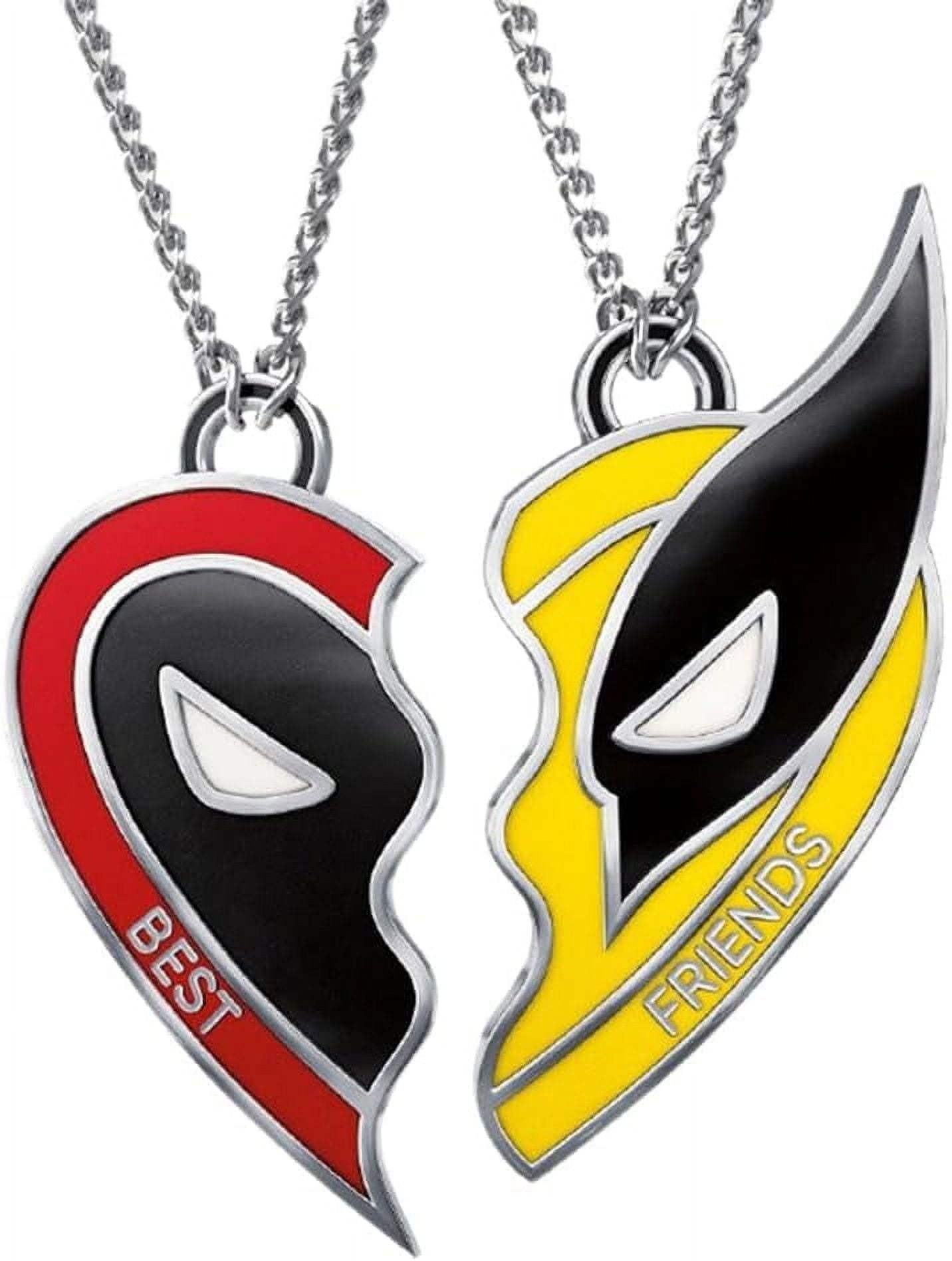 2Pcs Cartoon Best Friend Necklace Friendship Necklace Red and Yellow ...
