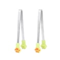2Pcs Cats Paws Shape Silicones and Steel Small Tongs Colorful Food ...