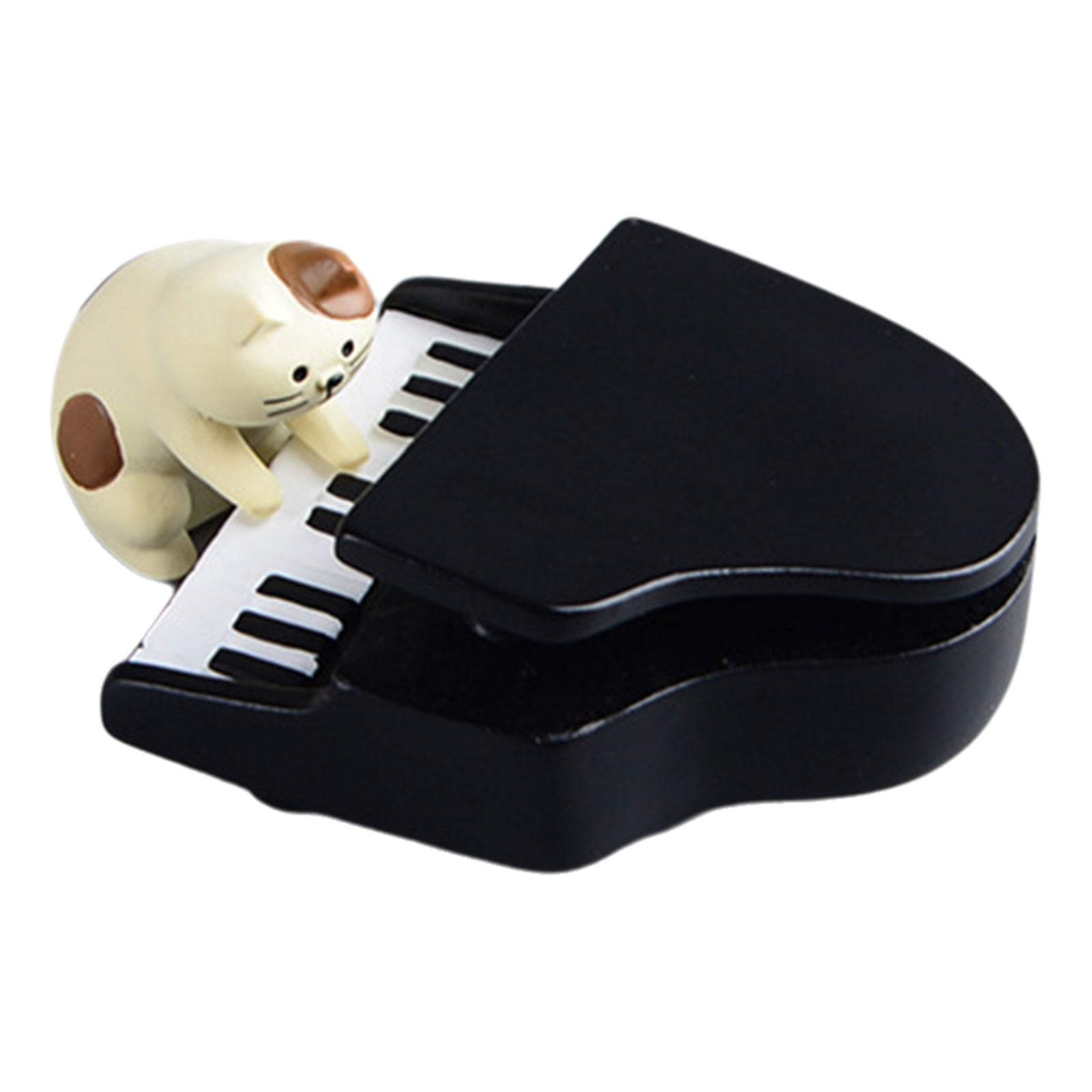 2Pcs Cats Playing Piano Ornaments Cartoon Cats Pianist Statues ...