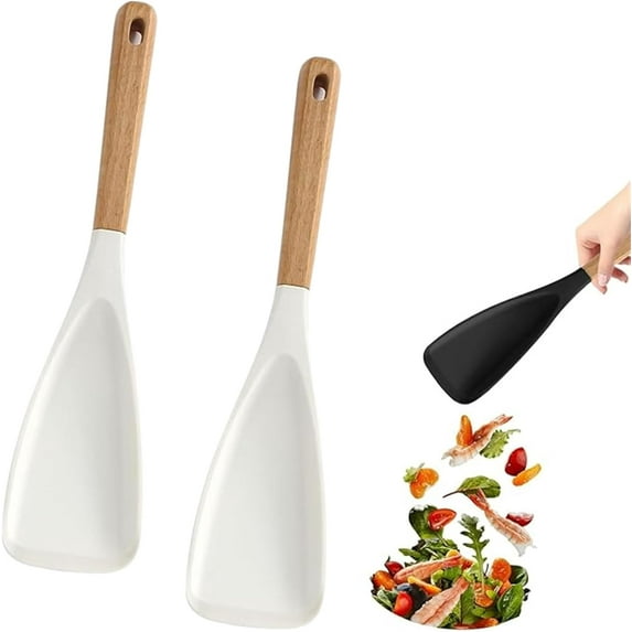2Pcs Cedar and Ash Cooking Spoon, Multifunction Spatula Cooking Spoon ...