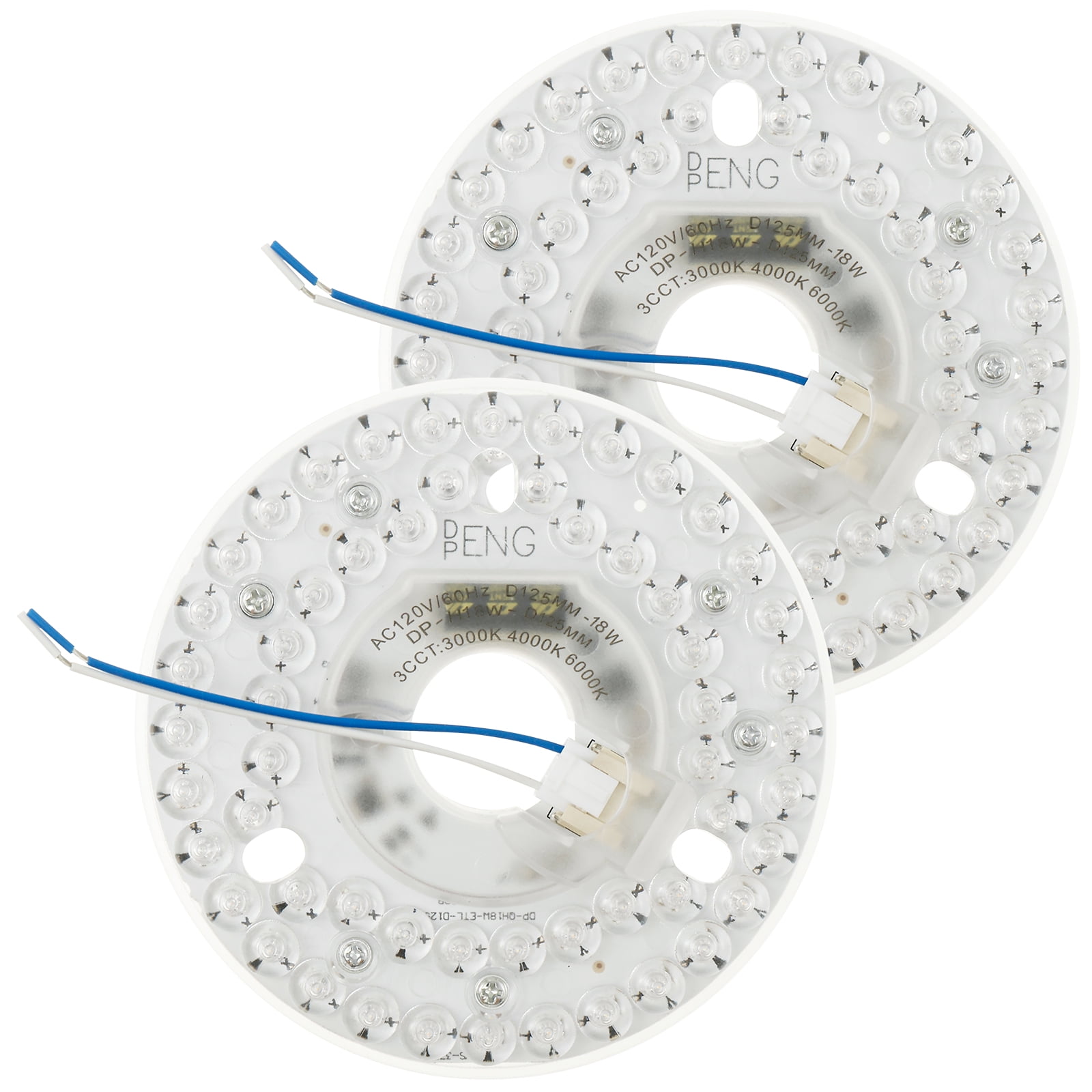 2Pcs Ceiling Fan Led Light Replacement Kit 120V 18W Easy Install Round ...