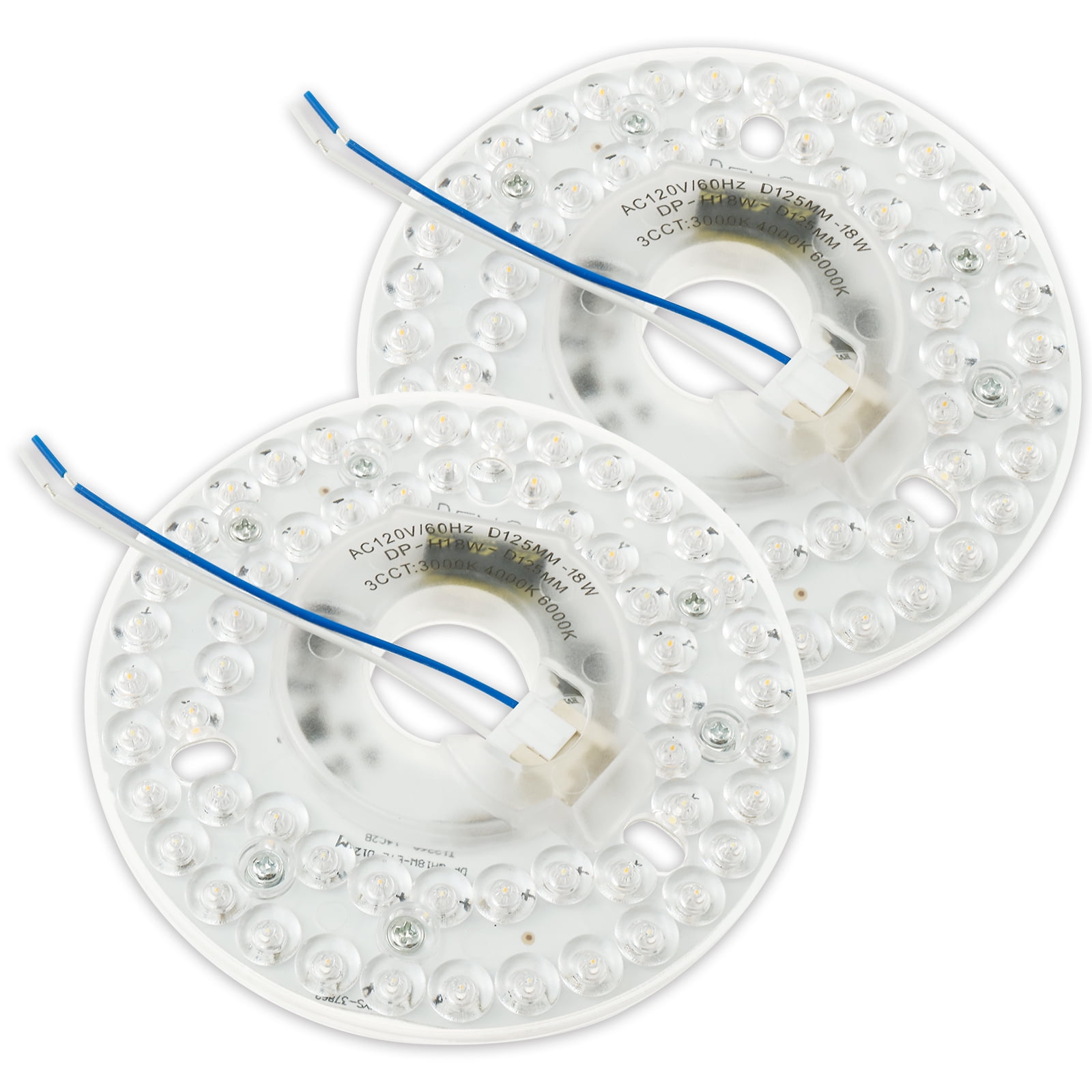 2Pcs Ceiling Fan Led Light Replacement Kit 120V 18W Easy Install Round ...