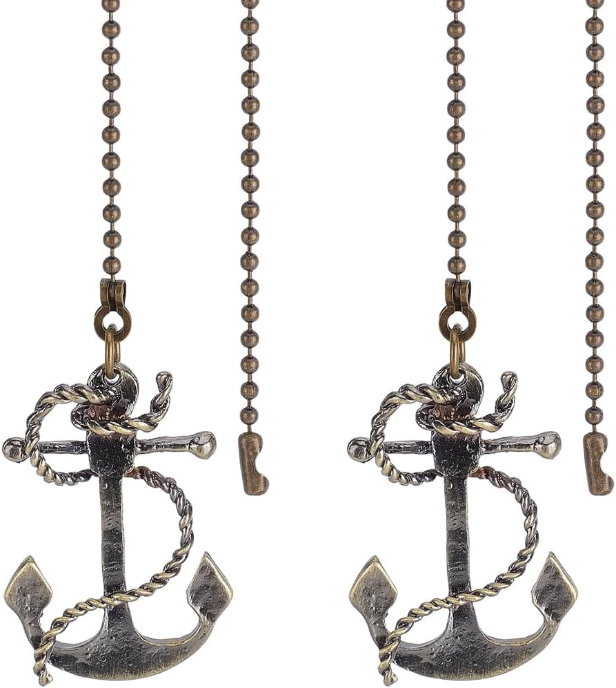 2Pcs Ceiling Fan Pull Chain 15 Inches Anchor Decorative Beaded Ball ...