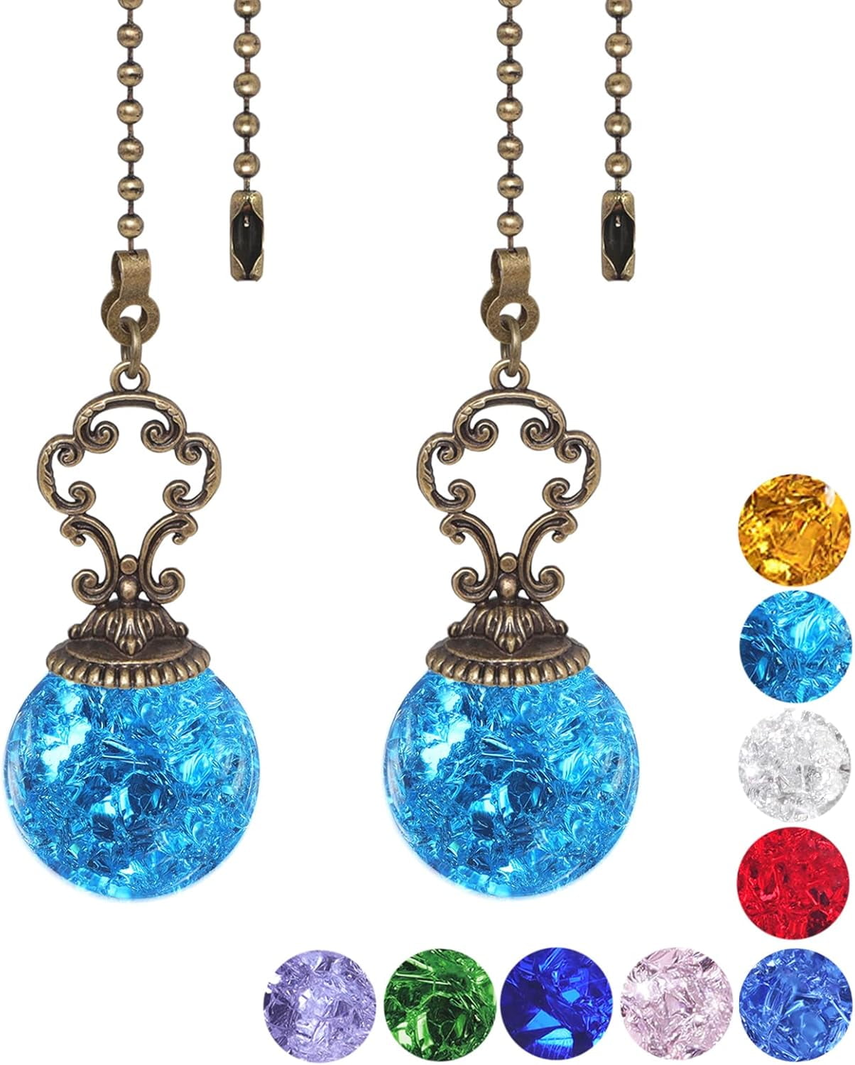 2Pcs Ceiling Fan Pull Chain Light Pull Chain Pull String Light Fixture ...